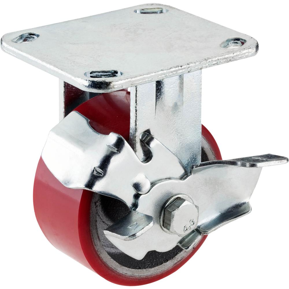 4" Heavy-Duty Fixed Caster w/ Brake - Grizzly Industrial, Inc.