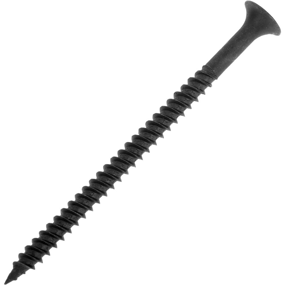 #8 x 2-1/2" #2 Bit Black Square Drive Deep Thread Flat Head Particle ...