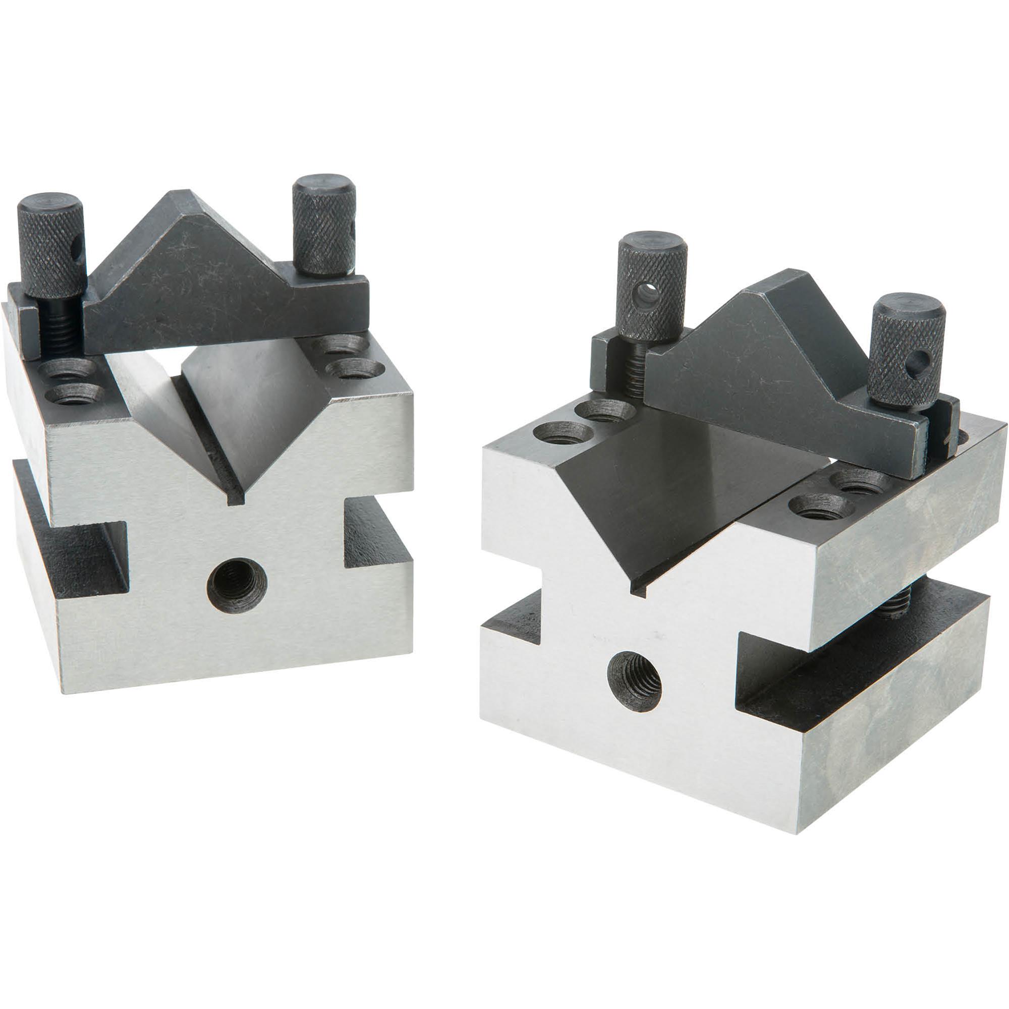 90 V-Blocks w/ Clamp Set - 2-1/2" x 2-1/2" x 2" - Grizzly Industrial, Inc.