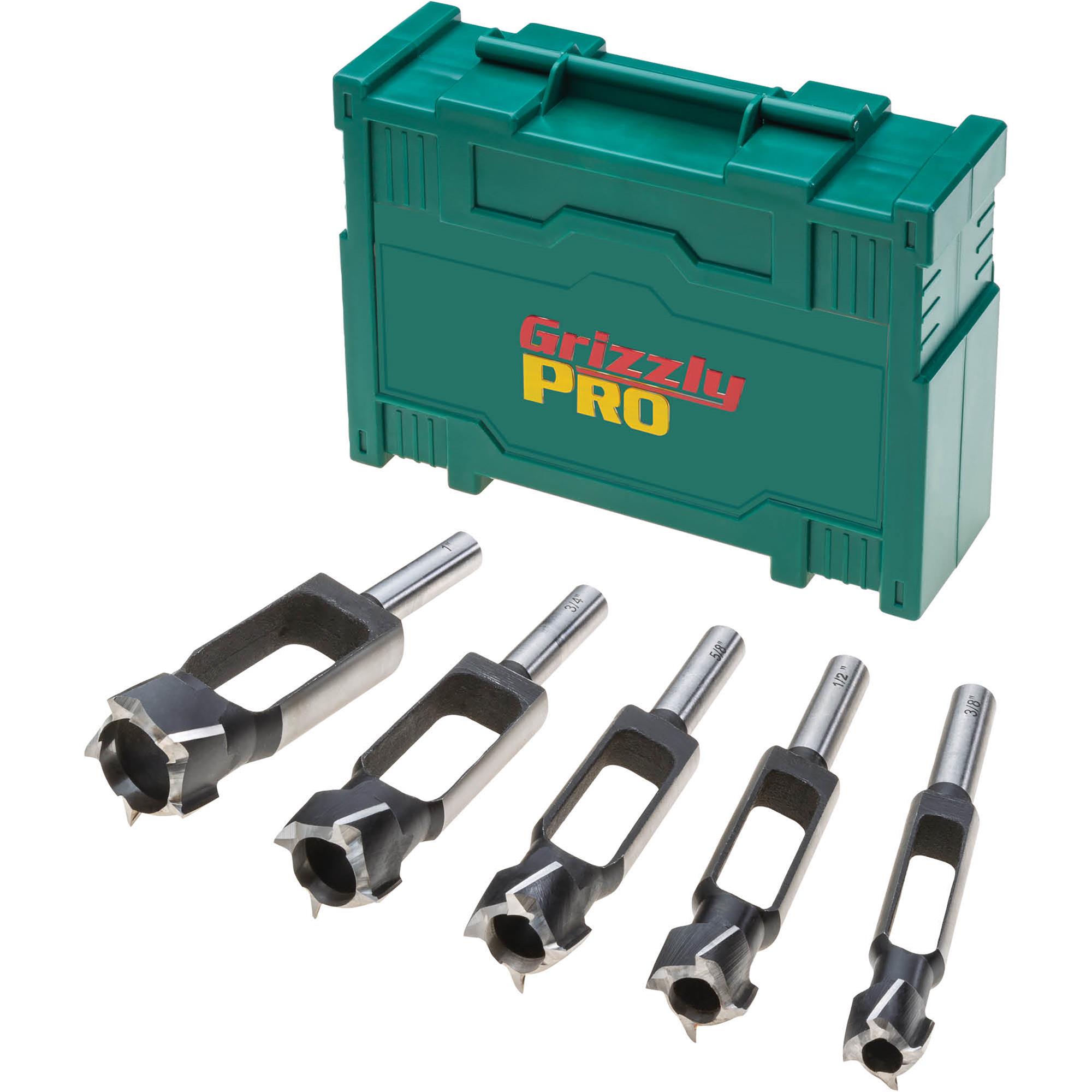 Tenon/Plug Cutter 5-Pc. Set - 3/8", 1/2", 5/8", 3/4", 1" - Grizzly ...